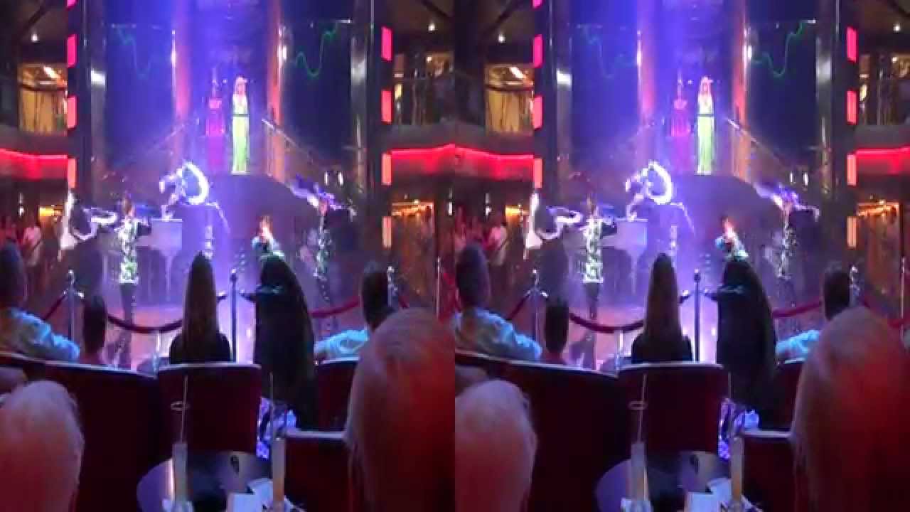 Vision of the Seas Centrum Aerial Show in 3D - YouTube