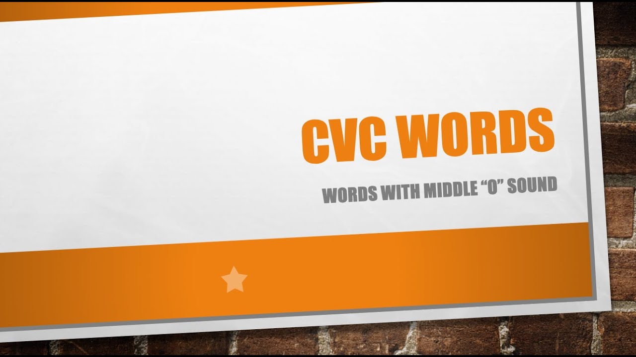 CVC Words with Middle "o" Sound - YouTube