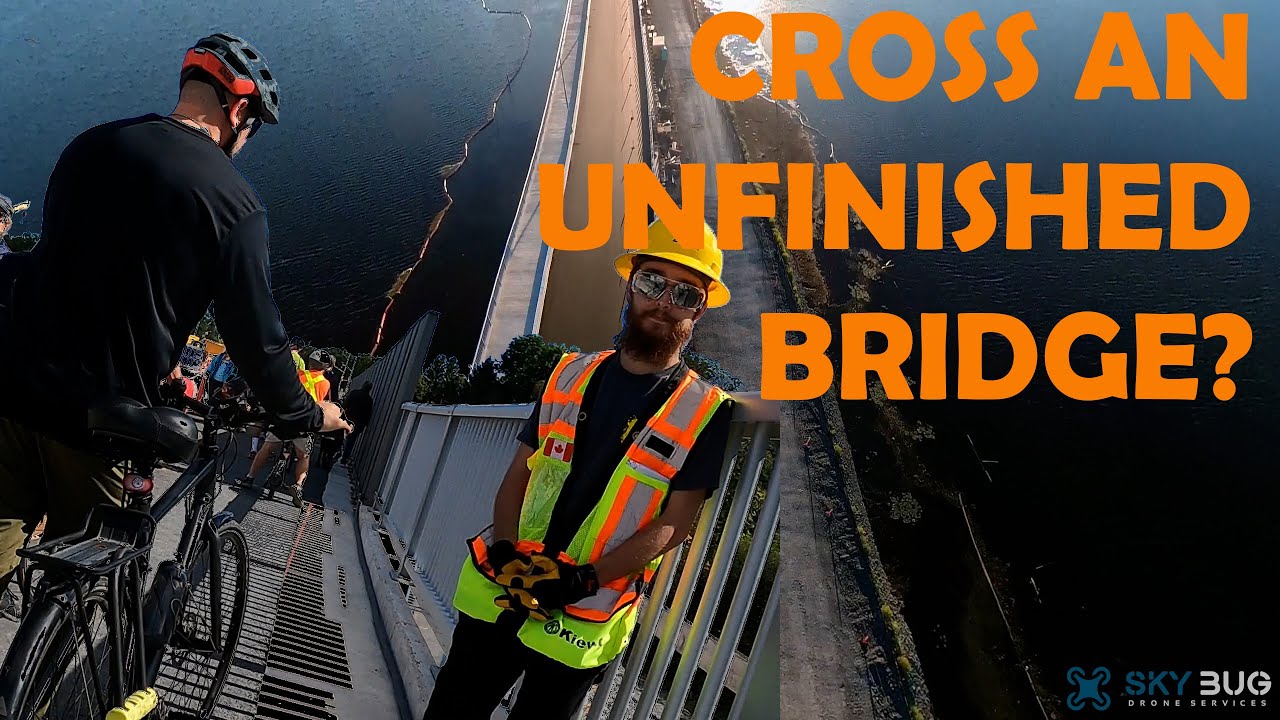 Drone captures people on UNFINISHED Bridge! Kingston Waaban/Third ...