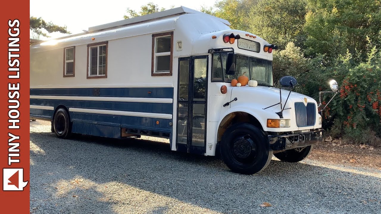 Skoolie Bus Is A Castle On Wheels - YouTube
