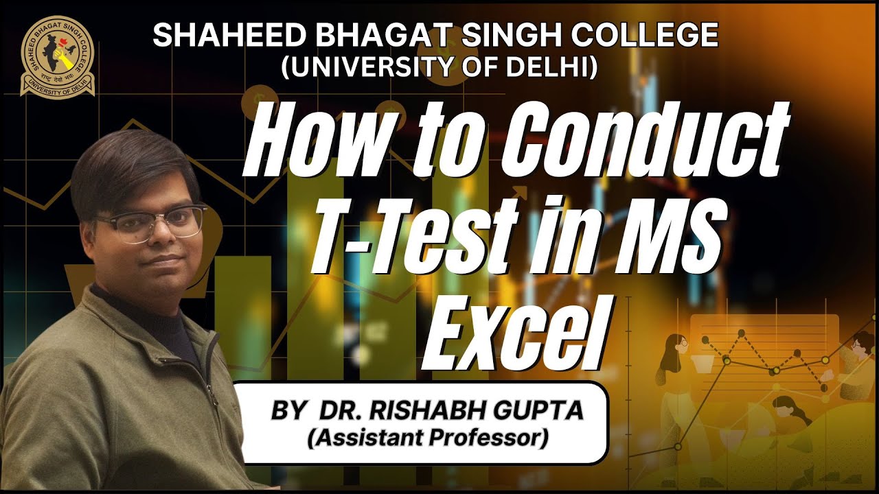 How to Conduct T-Test in MS Excel | Dr. Rishabh Gupta (Asst. Prof) # ...