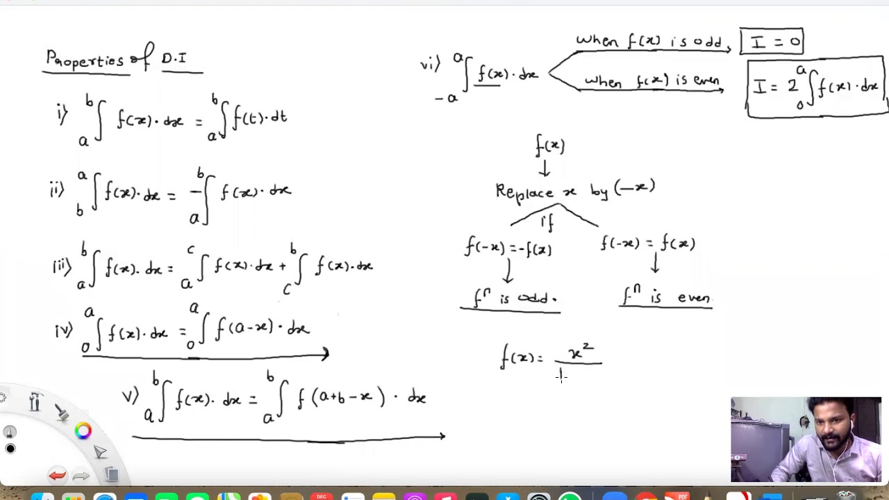 JEE MAINS || DEFINITE INTEGRALS || PROPERTIES AND THEOREMS ON DEFINITE ...