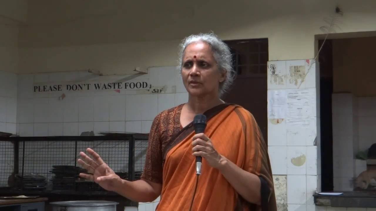 Usha Ramanathan talks at a post-dinner Public Meeting at Mahi-Mandavi ...