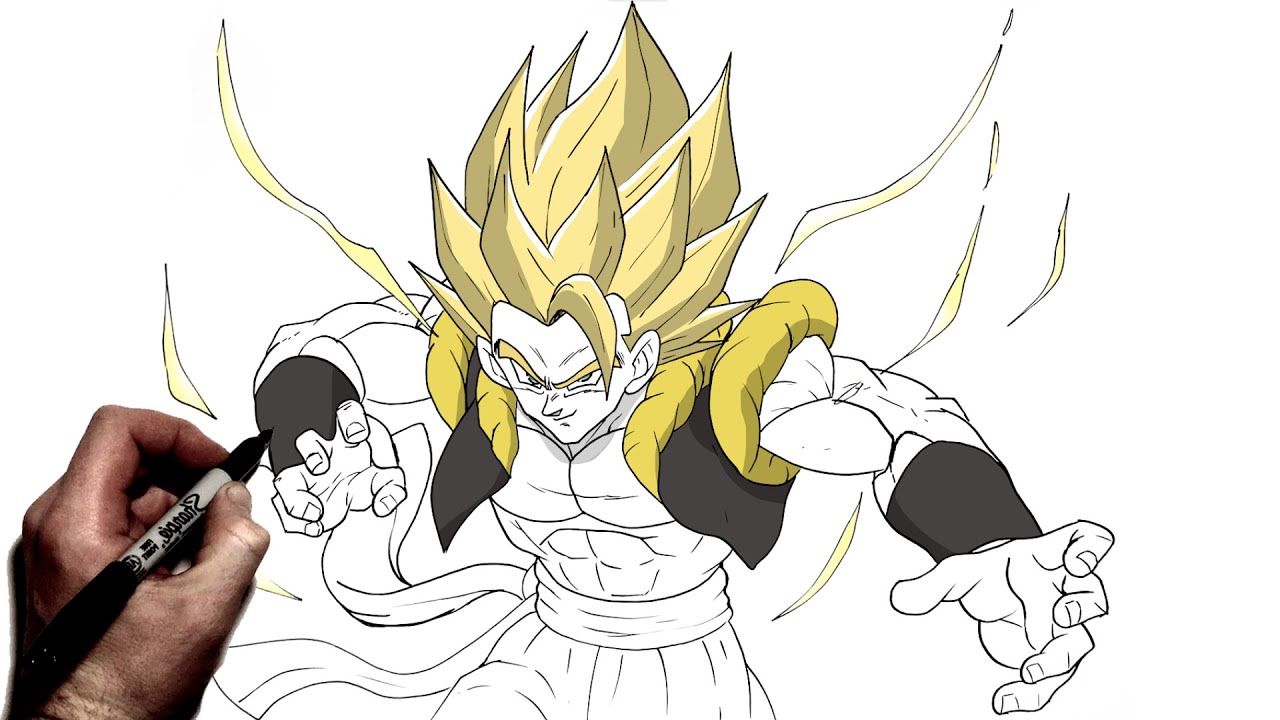 How To Draw SSJ Gogeta | Step By Step | Dragon Ball - YouTube