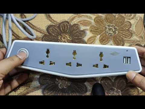 Geep Power Arch Extension Board with USB port 3 socket full review and USB port charging check ...