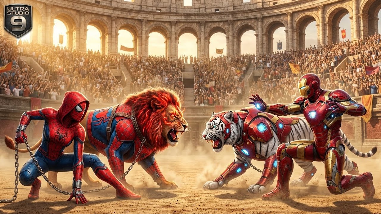 SPIDER LION vs IRON TIGER: Clash of the Superheroes - YouTube