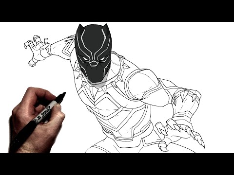 How To Draw  Black Panther | Step By Step | Marvel Avengers