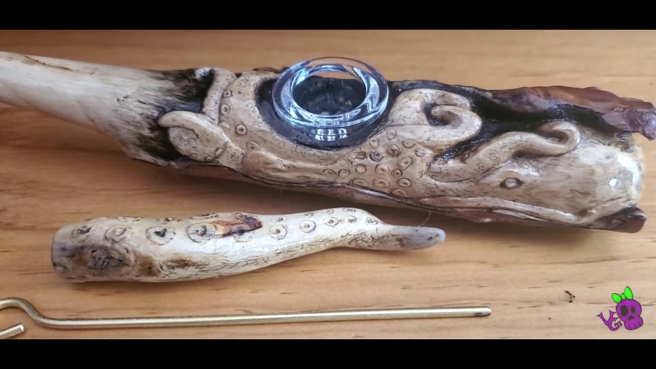 Crepe Myrtle Octopus Smoking Pipe with Matching Tamper Tool - YouTube