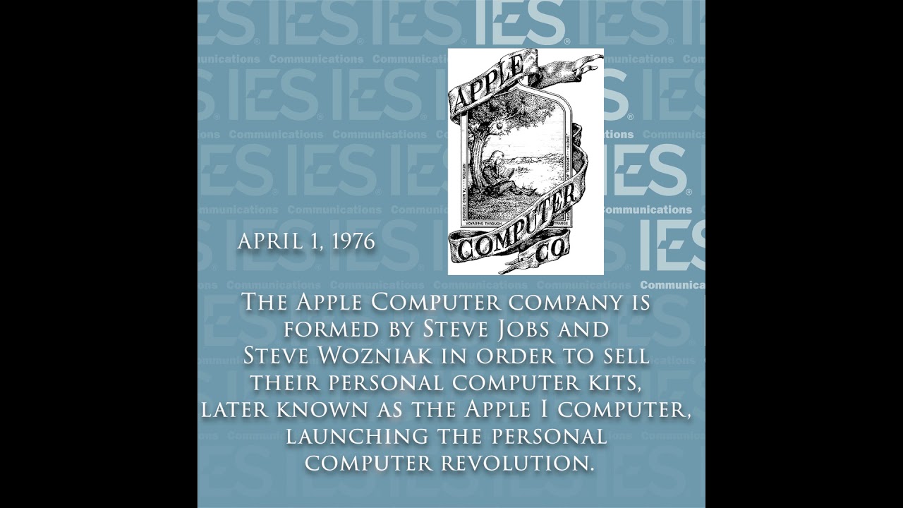 April 1, 1976: The Apple Computer Company is formed - YouTube