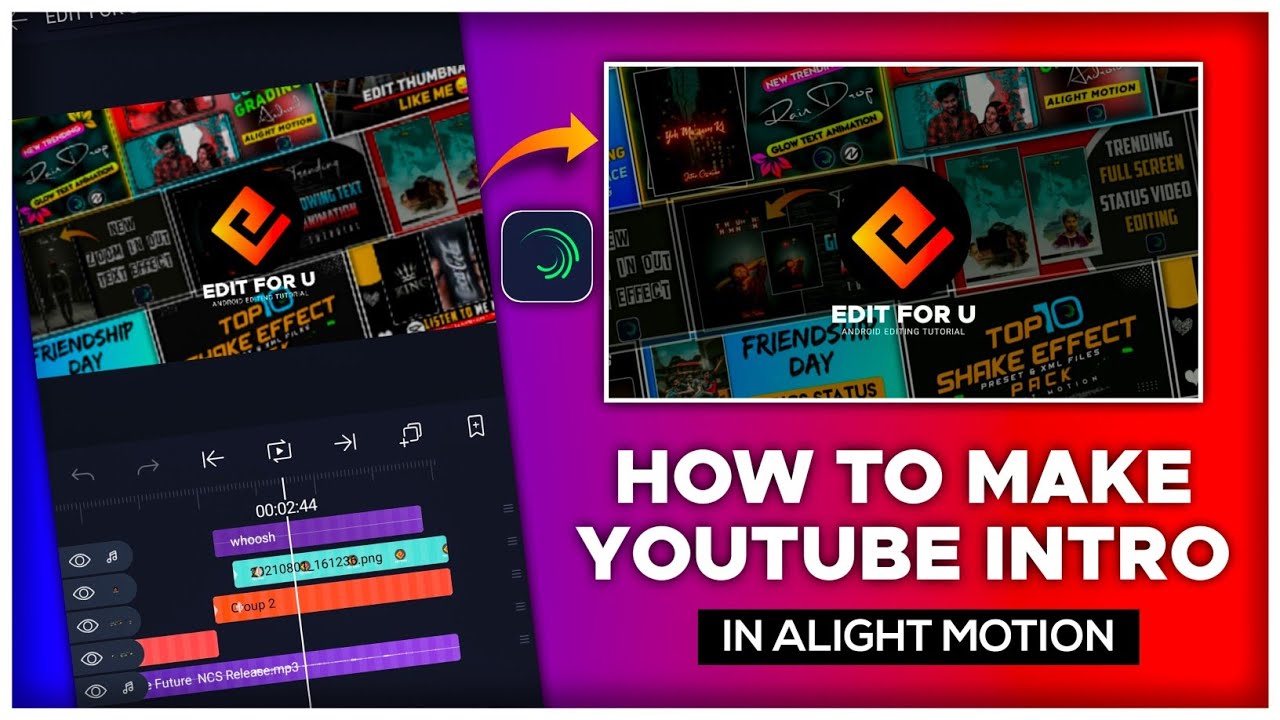 Alight Motion Intro Tutorial | How To Make YouTube Channel Intro ...
