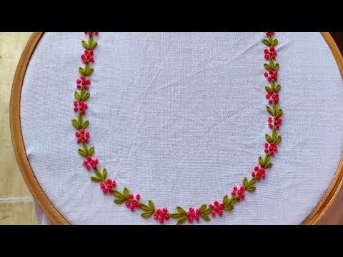 Creative Hand Embroidery Round Neck Design/कढ़ाई/(@ira creations 786)