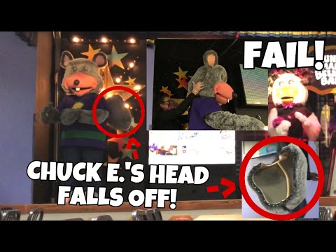CHUCK E.’S HEAD FALLS OFF! Chuck E. Cheese Animatronic Malfunction (Fail)