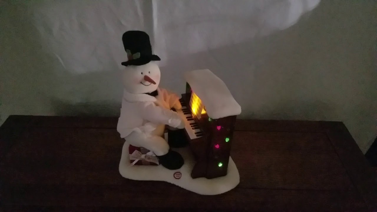 (SOLD) Singing/Animated/lights--Snowman on piano--2005 Hallmark - YouTube