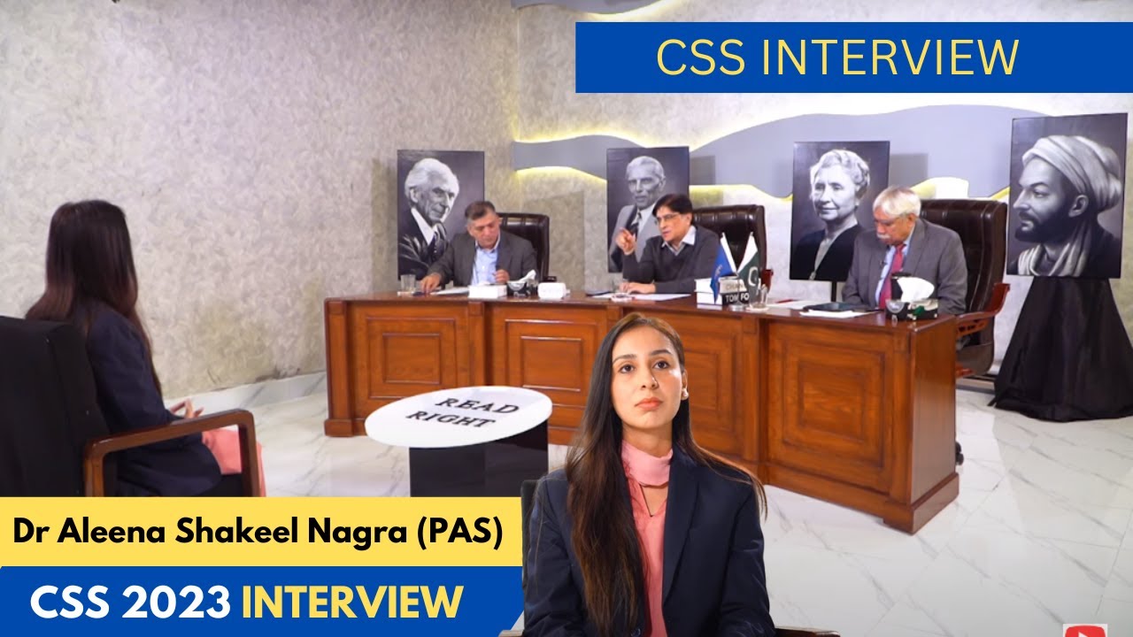CSS Mock Interview Dr Aleena Shakeel Nagra PAS 10th Position CSS 2022 ...