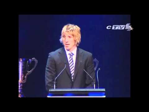 Dale Thomas giving a funny speech at the copeland