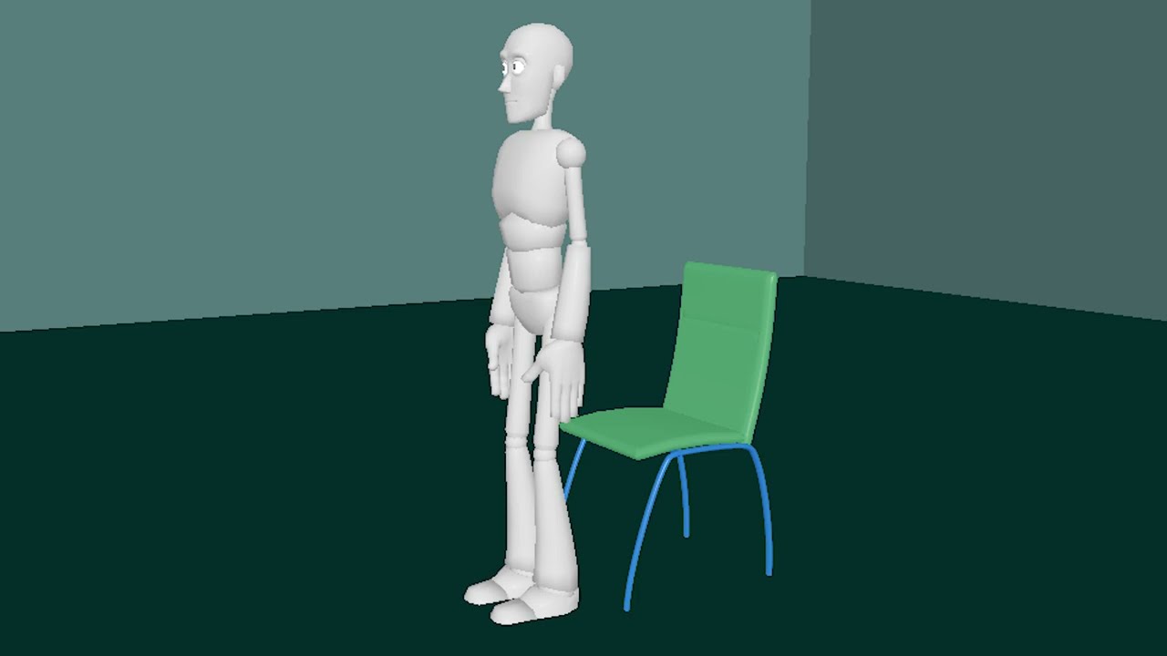 stand to sit animation - YouTube