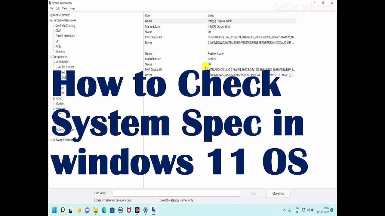 How to Check System Spec in windows 11 OS #Windows #Spec #Getdot ...