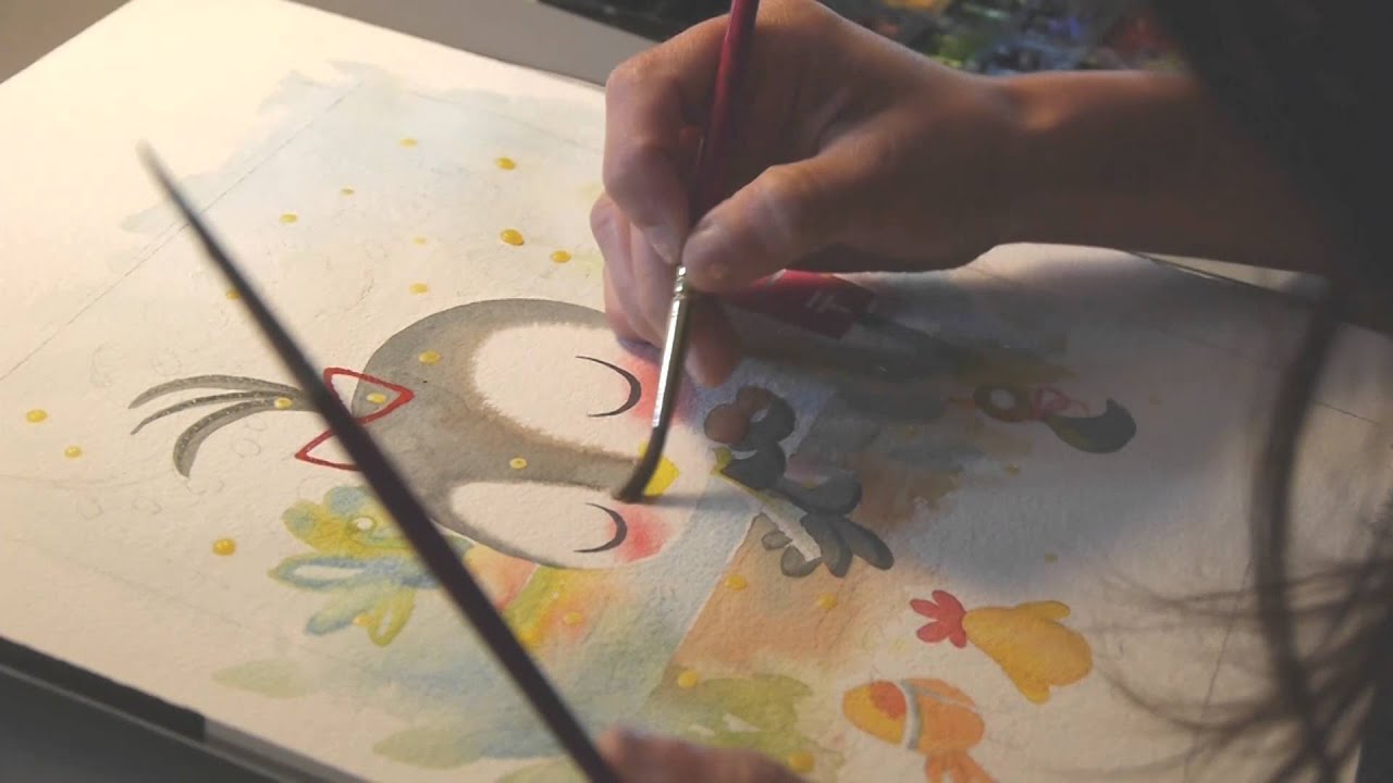 Watercolor Demo of illustrating Pickle - The Little Bird Who Doesn't ...