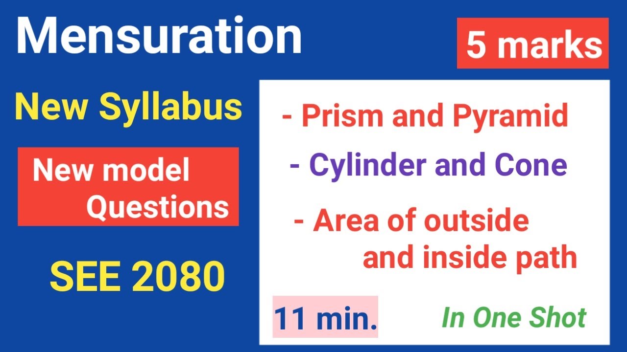 Mensuration Class 10 New Model Questions 2080 SEE || 5 marks || new ...