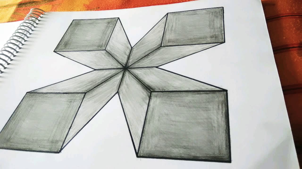 HOW TO DRAW CUBE PERSPECTIVE [EASY STEP BY STEP] - YouTube