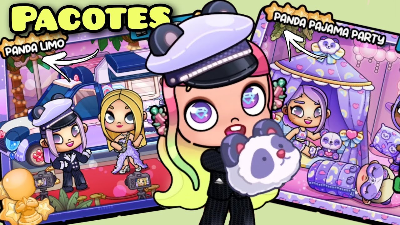 🥰😀Novos Pacotes de Panda no Avatar World com a tia Pati! Panda LIMO e ...