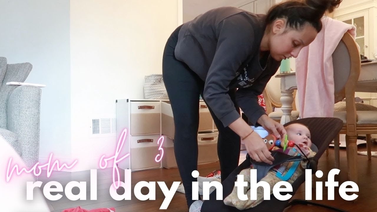 REAL DAY IN THE LIFE OF WITH A NEWBORN | mom of 3 - YouTube
