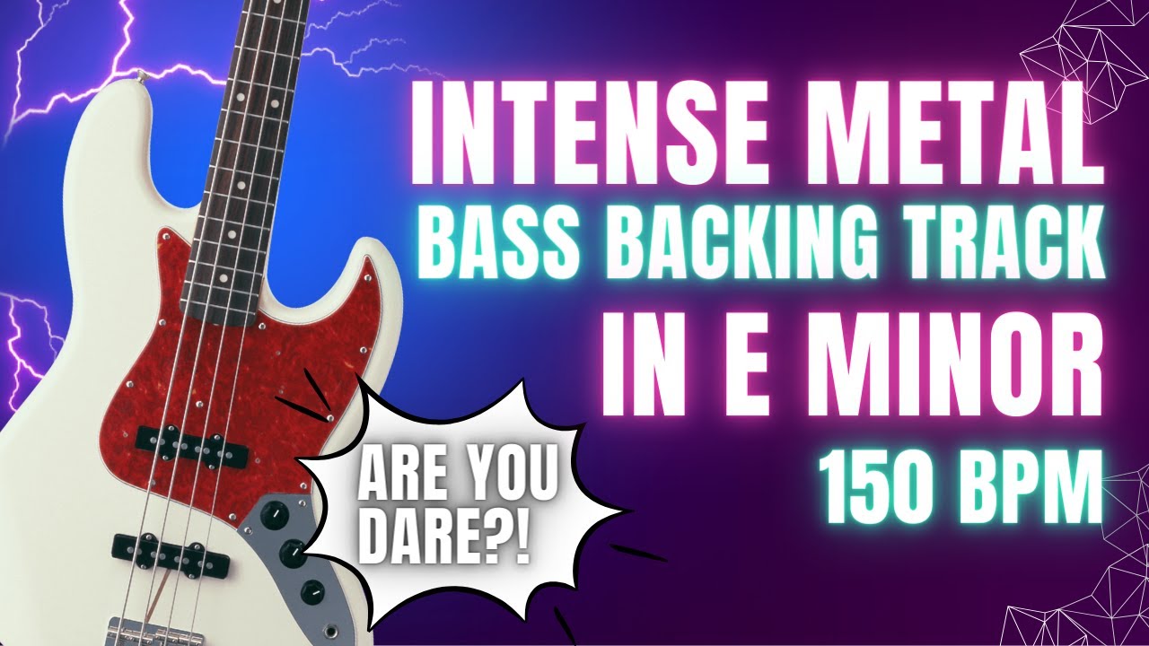 Intense Metal Bass Backing Track In E Minor 150 BPM - YouTube