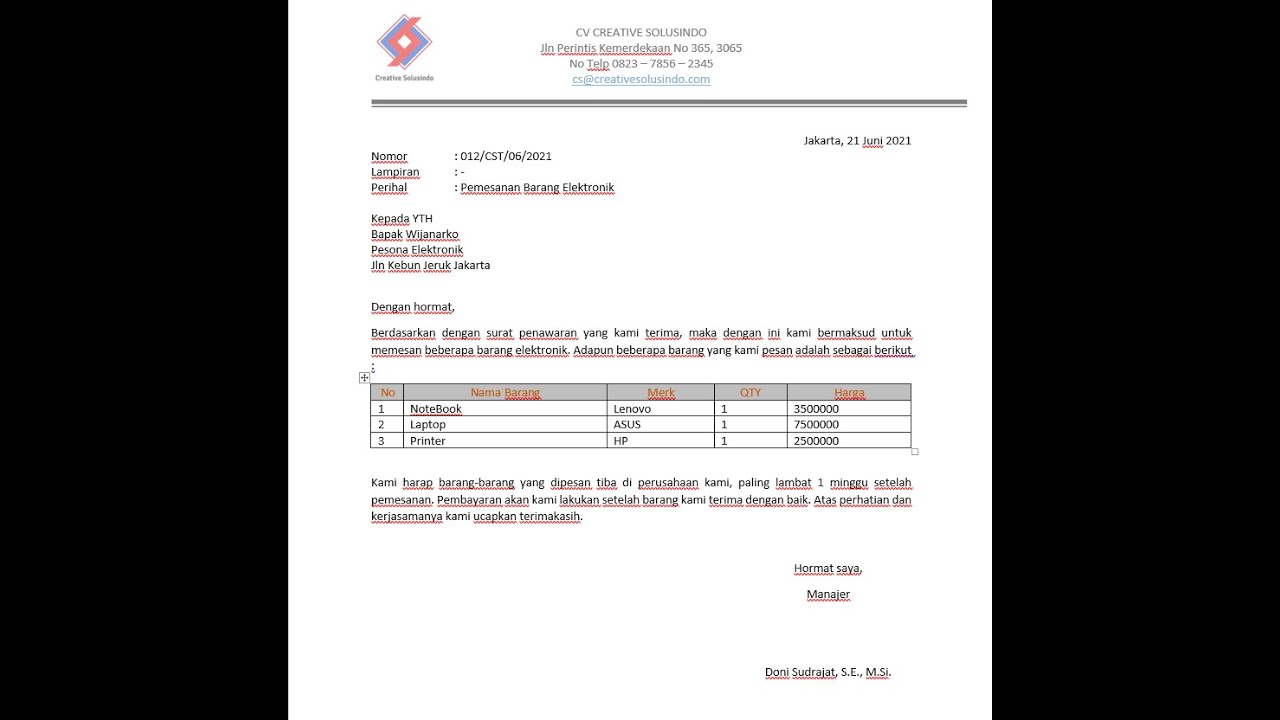 Cara Membuat Kop Surat, Tabel, Memasukkan Logo Menggunakan Ms Word ...