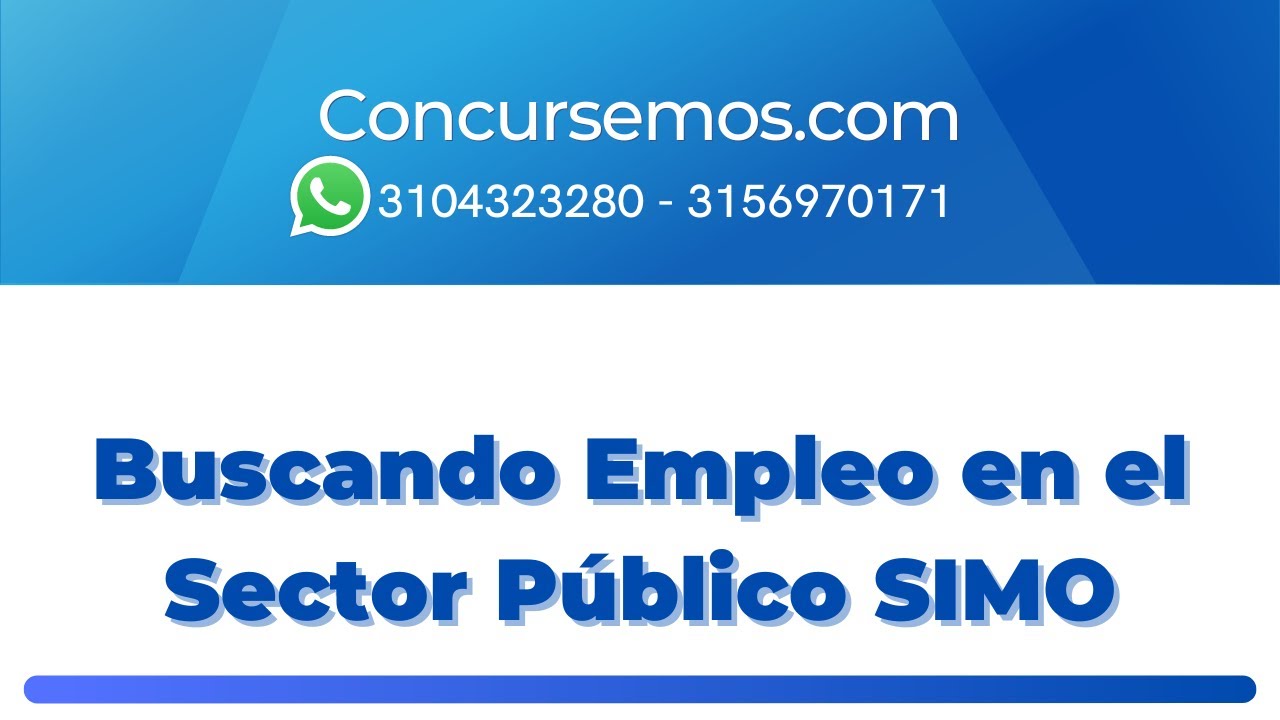 Buscando Empleo en el Sector Público SIMO - YouTube
