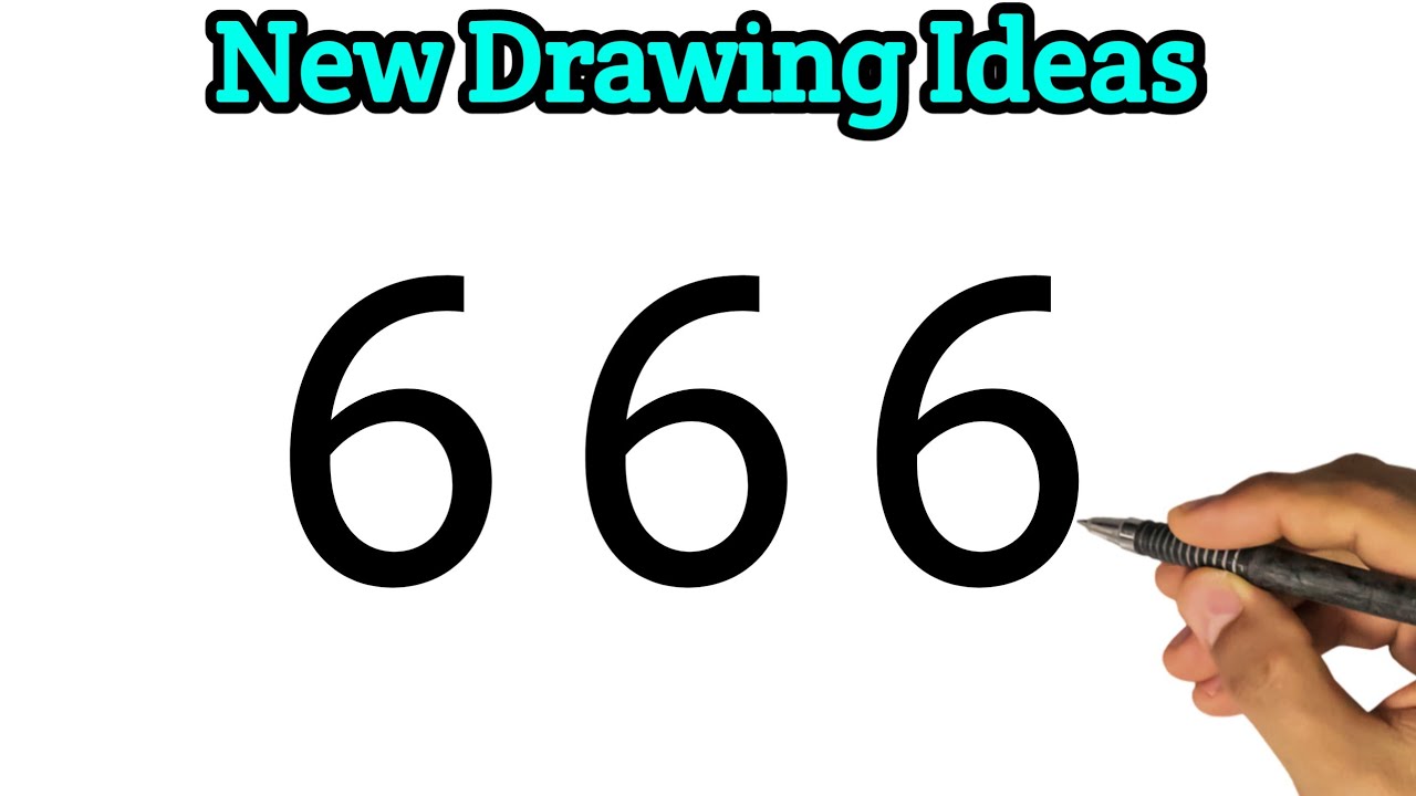 How To Draw Pictures Using Number 666 l Drawing Pictures l Number ...