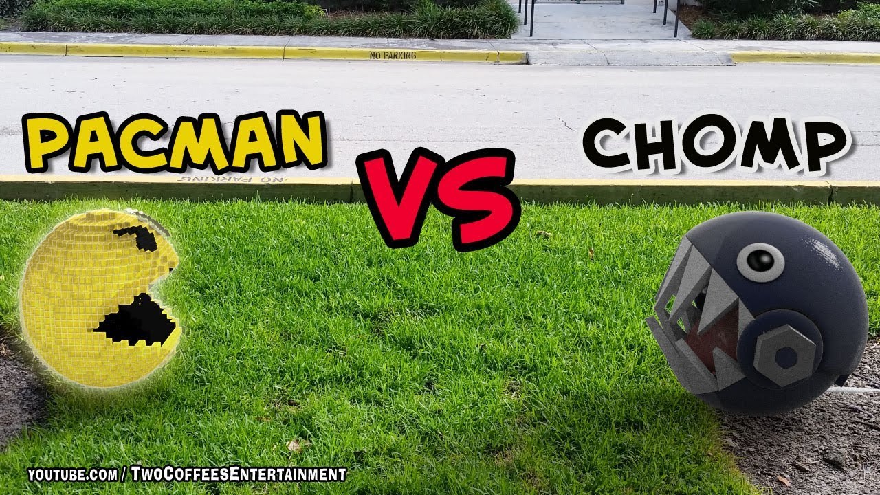 Pacman vs Chain Chomp - Pacman in real life - YouTube