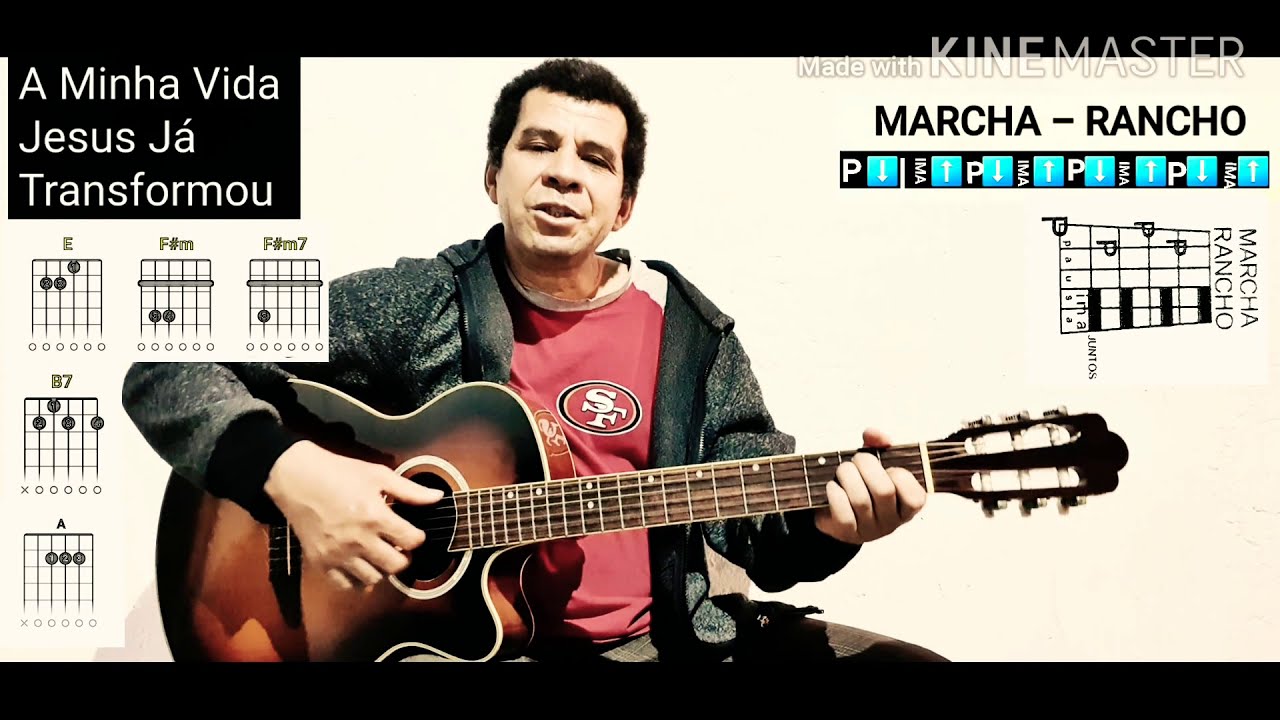 Violão e guitarra estudo do ritmo marcha-rancho (A MINHA VIDA JESUS JÁ ...
