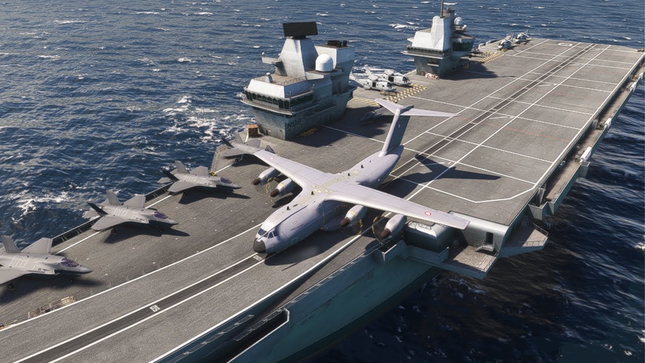 Almost Crashed! Airbus A400M Takes Off on an Aircraft Carrier - YouTube