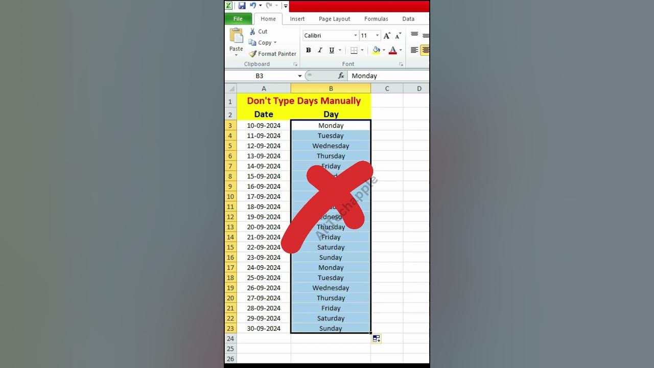 Don't type days interview question in excel tips #focusinguide #exceltips #tutorial #shots - YouTube