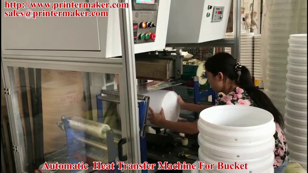 Automatic Heat Transfer Machine For Bucket - YouTube