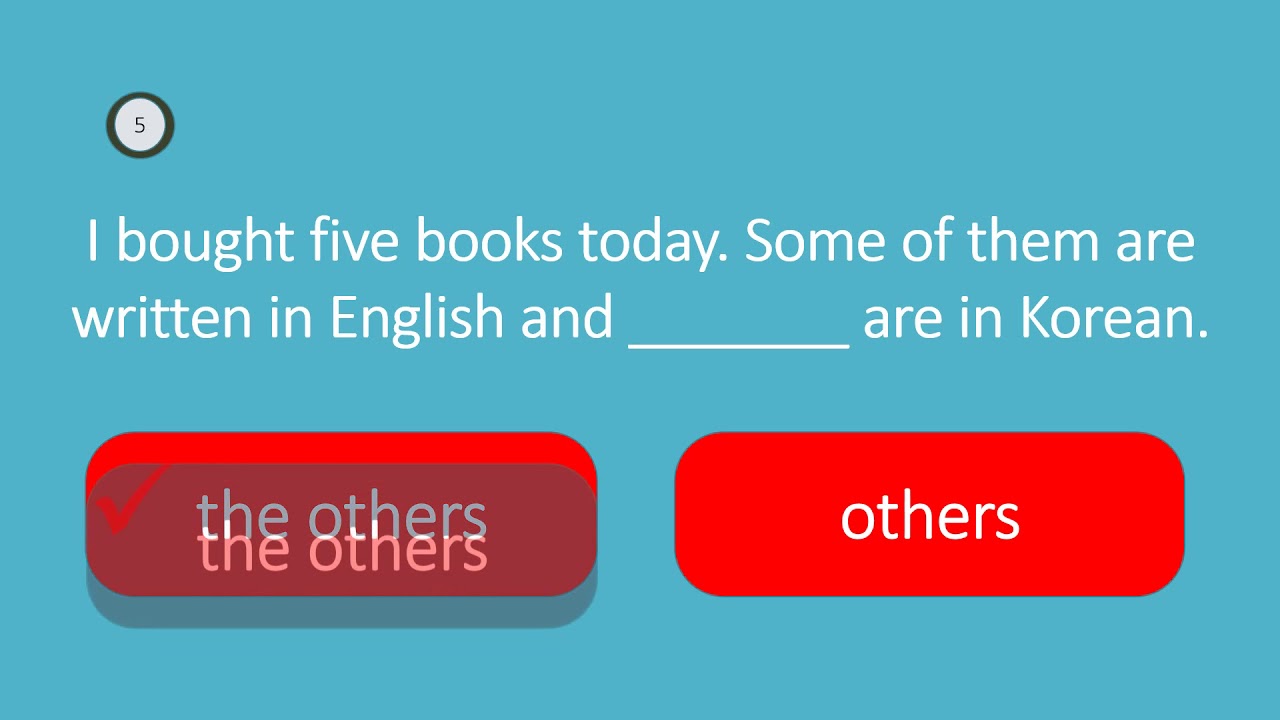 grammar test : another other others the other the others 4 - YouTube