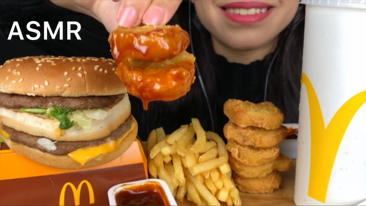ASMR BIG MAC, Chicken Nuggets, Fries | Mukbang (Eating Sounds) - YouTube