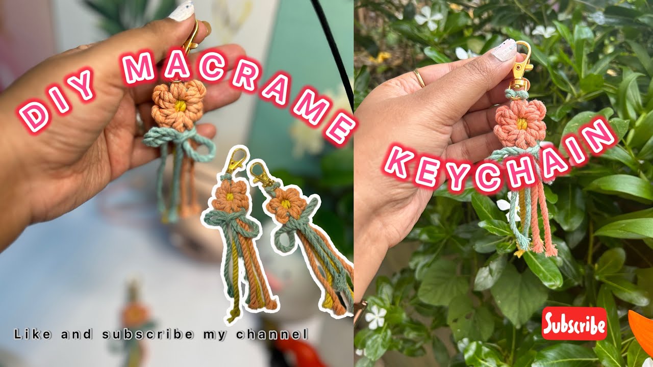 DIY | Macrame Keychain | Tutorial | Learn how to make keychain using ...