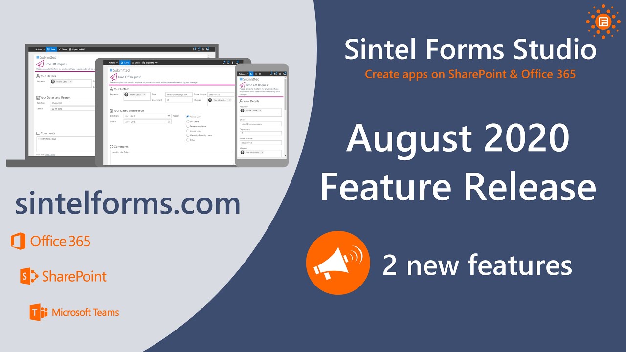 Sintel Forms August 2020 Feature Release - YouTube