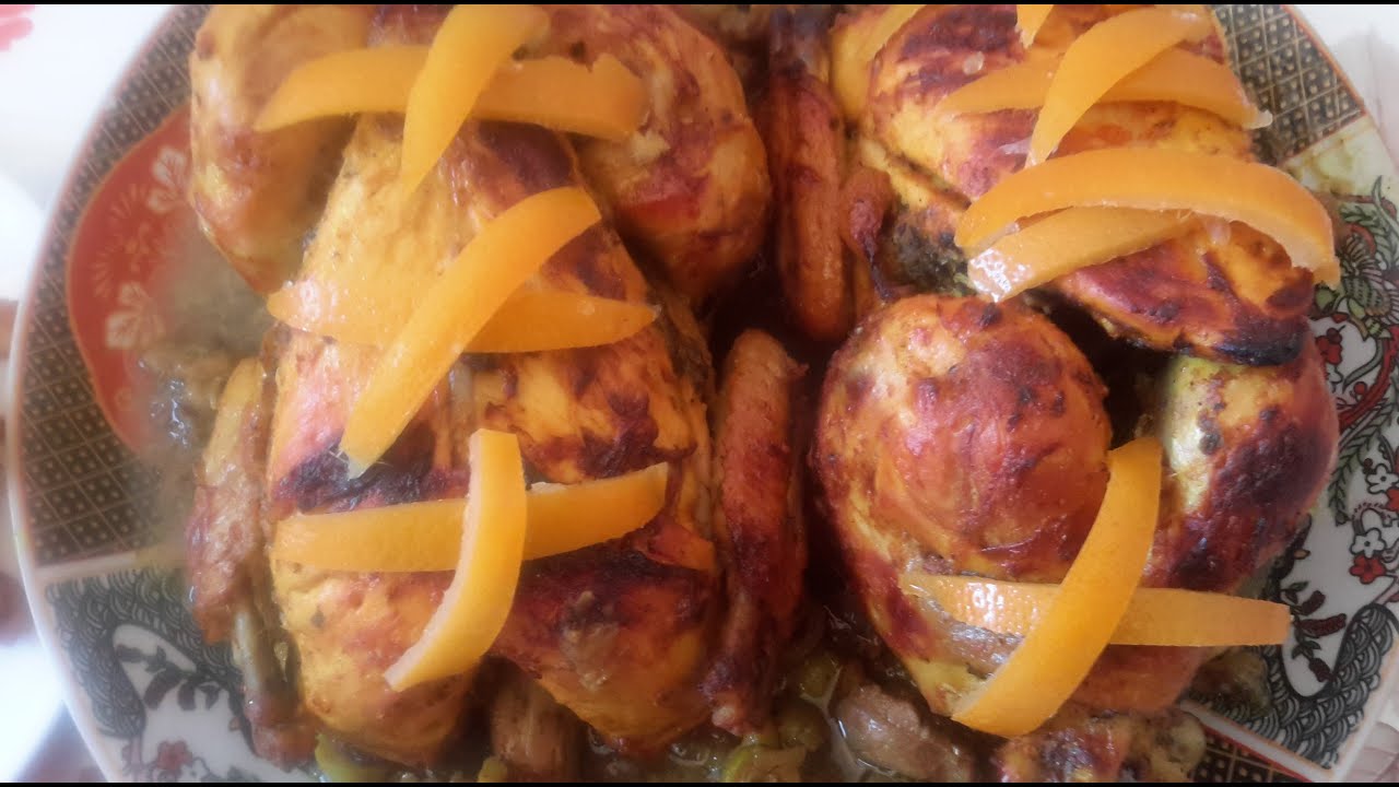 roasted chicken with preserved lemon&olives, Poulet rôti دجاج ...