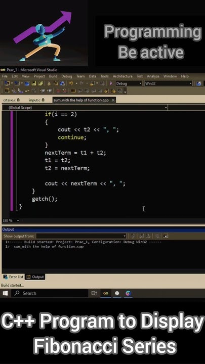 C Program To Display Fibonacci Series Programming Coding