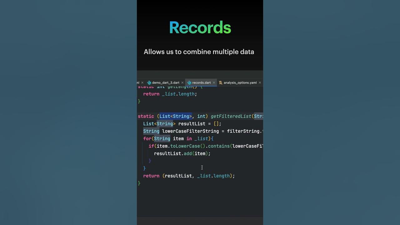 Dart 3 features - Records - YouTube