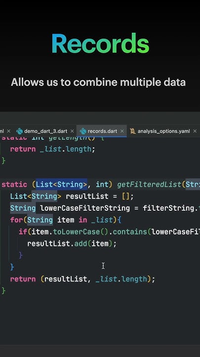 Dart 3 features - Records - YouTube