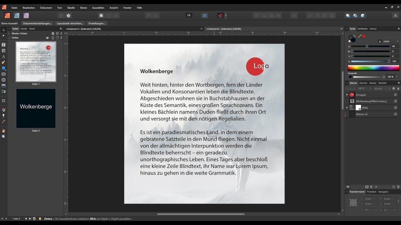 Affinity Publisher Lernvideo: Grundlagen Teil 1 - YouTube