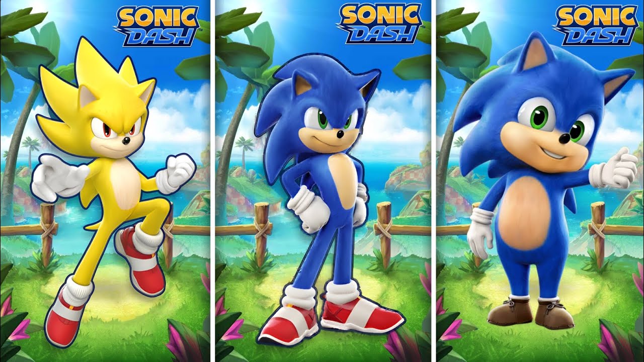 Sonic Dash - Movie Sonic Vs Baby Sonic Vs Movie Super Sonic Vs All Boss ...