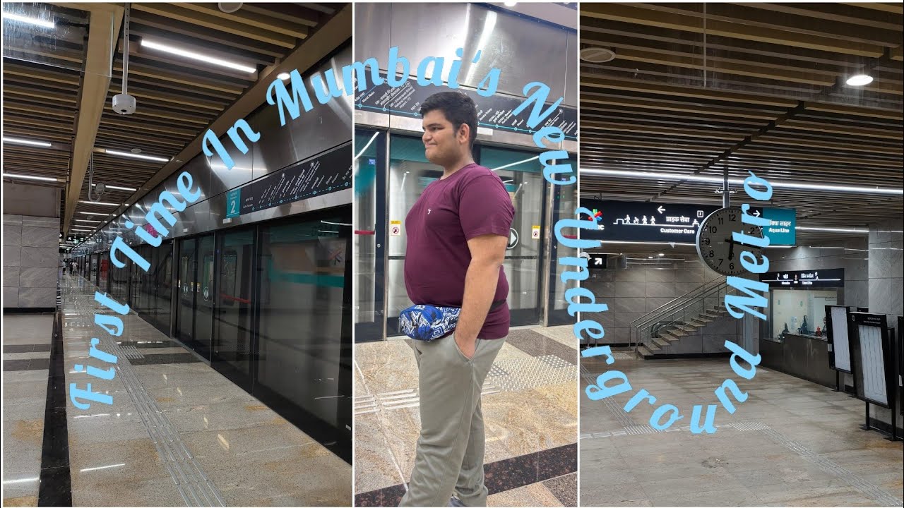 I Tried Mumbai's Aqua Line (The new Metro line) | Went to Oberoi Mall ...