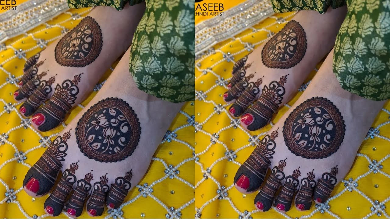 pair ki mehandi ke design || pair ki mehandi || pair ki mnehandi ki ...
