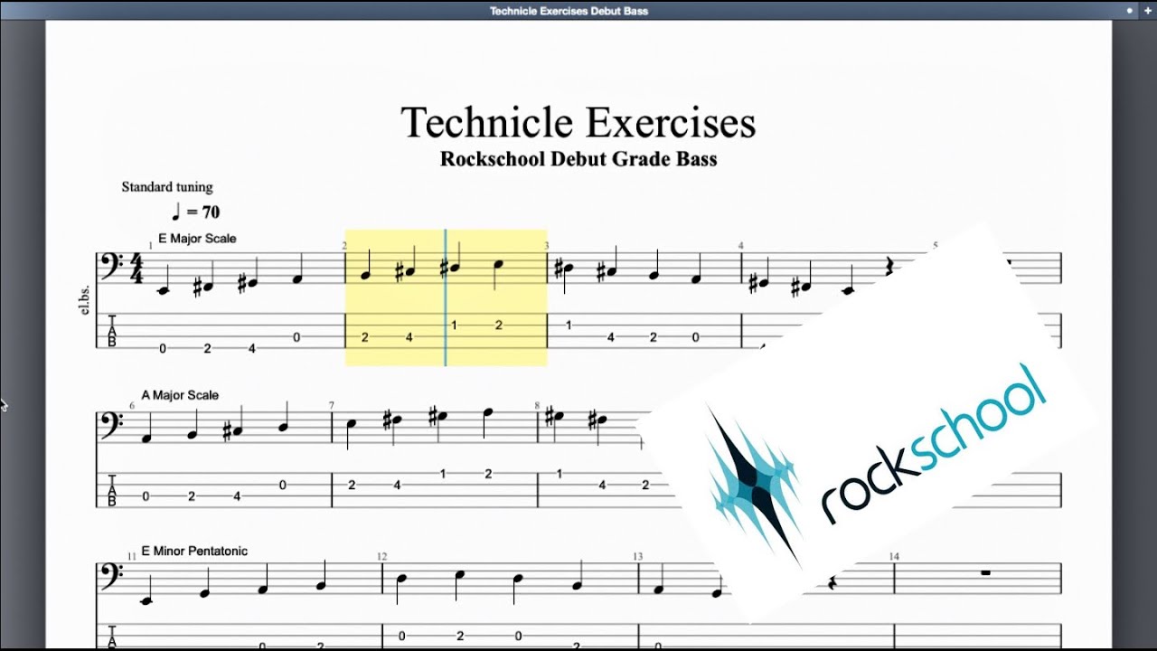 Debut Grade Technical Exercises Bass - YouTube