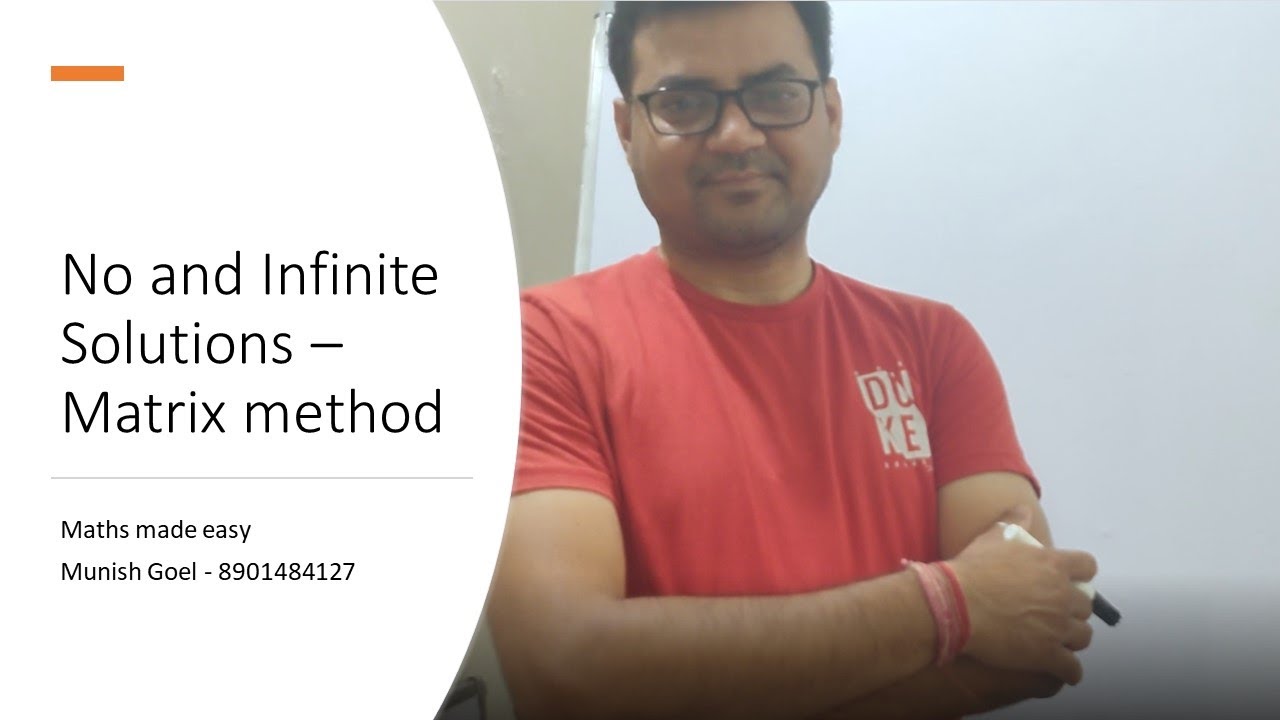 No and Infinite Solution Matrix method - Part 1 - No Solution #StayHome ...