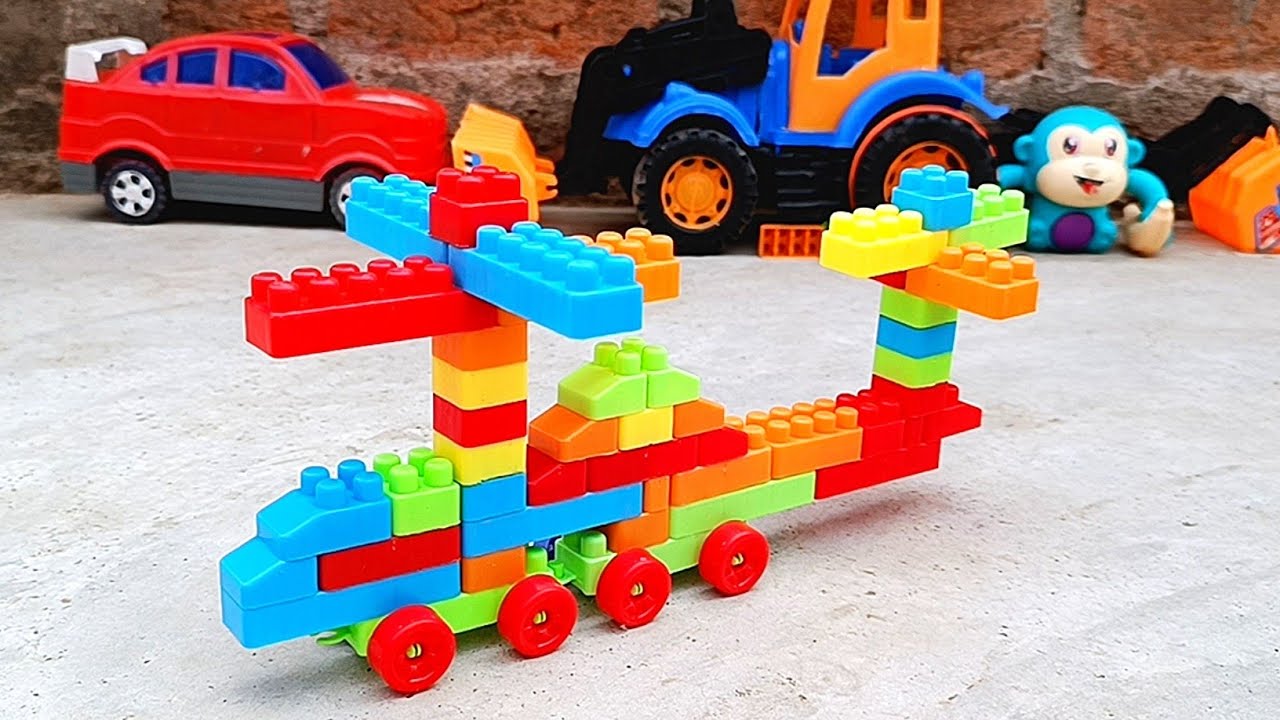 Helicopter toys made of plastic blocks for kids. - YouTube